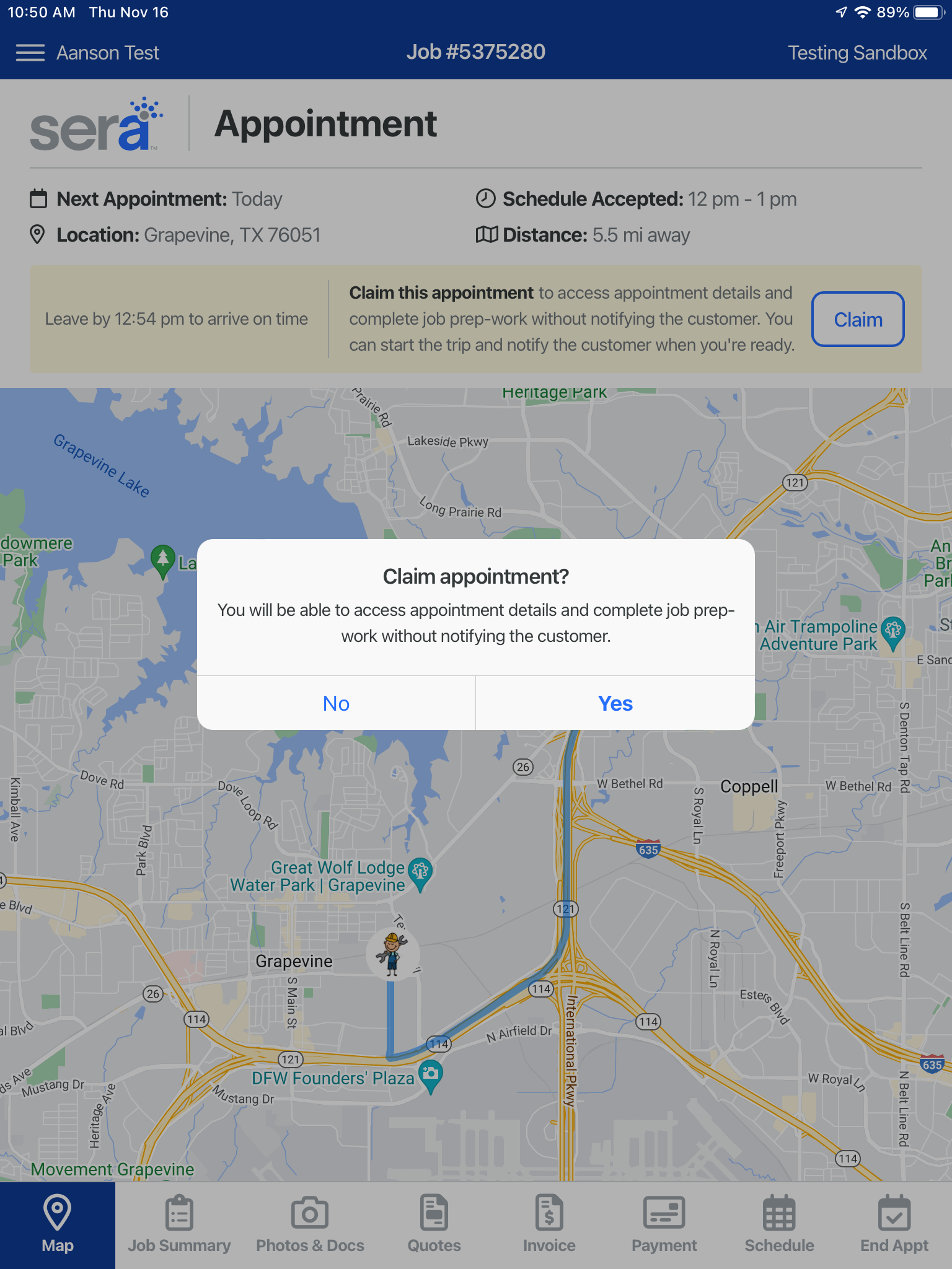 Appointment Pre-Work - Technician